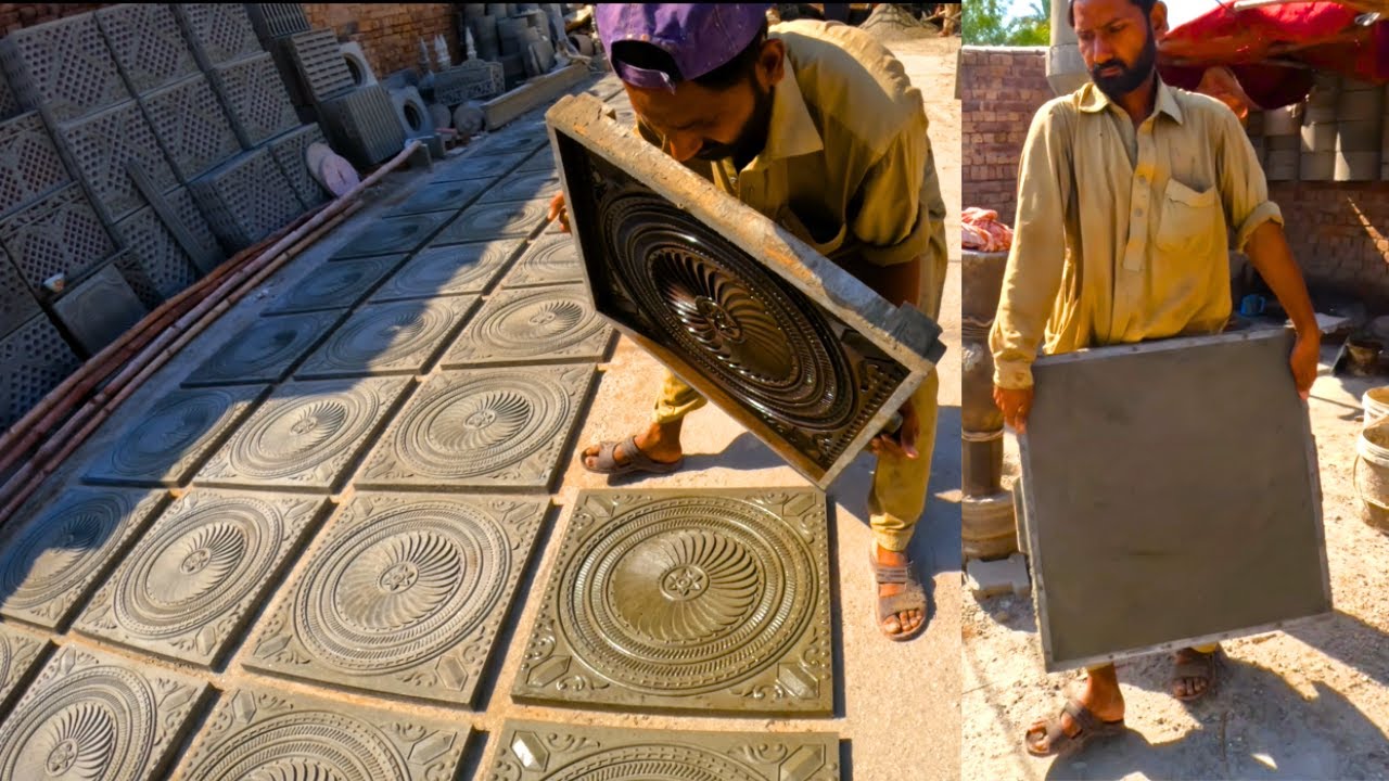Young Guy Making of Roof Tiles - Cement Craft Tips For You - Design And ...