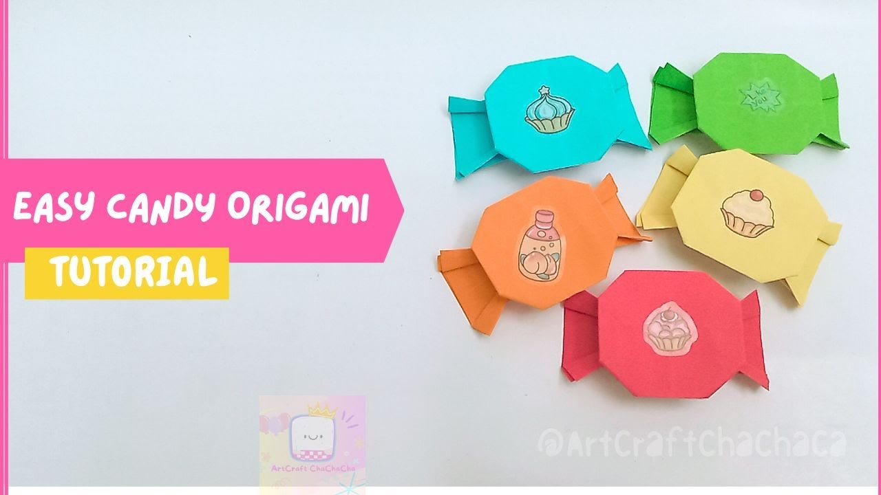 Super Easy Candy Origami Tutorial | Easy origami | Papercraft Candy ...