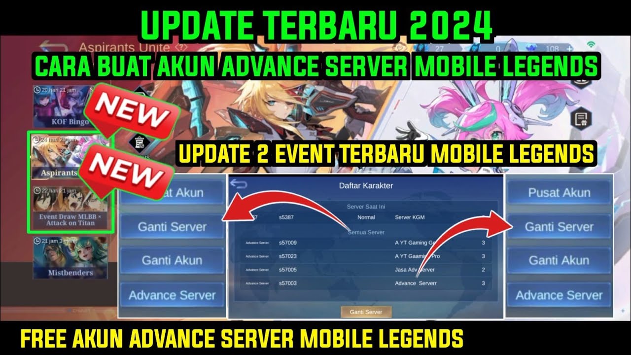 CARA BUAT AKUN ADVANCE SERVER MOBILE LEGENDS TERBARU 2024 | CARA MASUK ADVANCE SERVER ML - YouTube