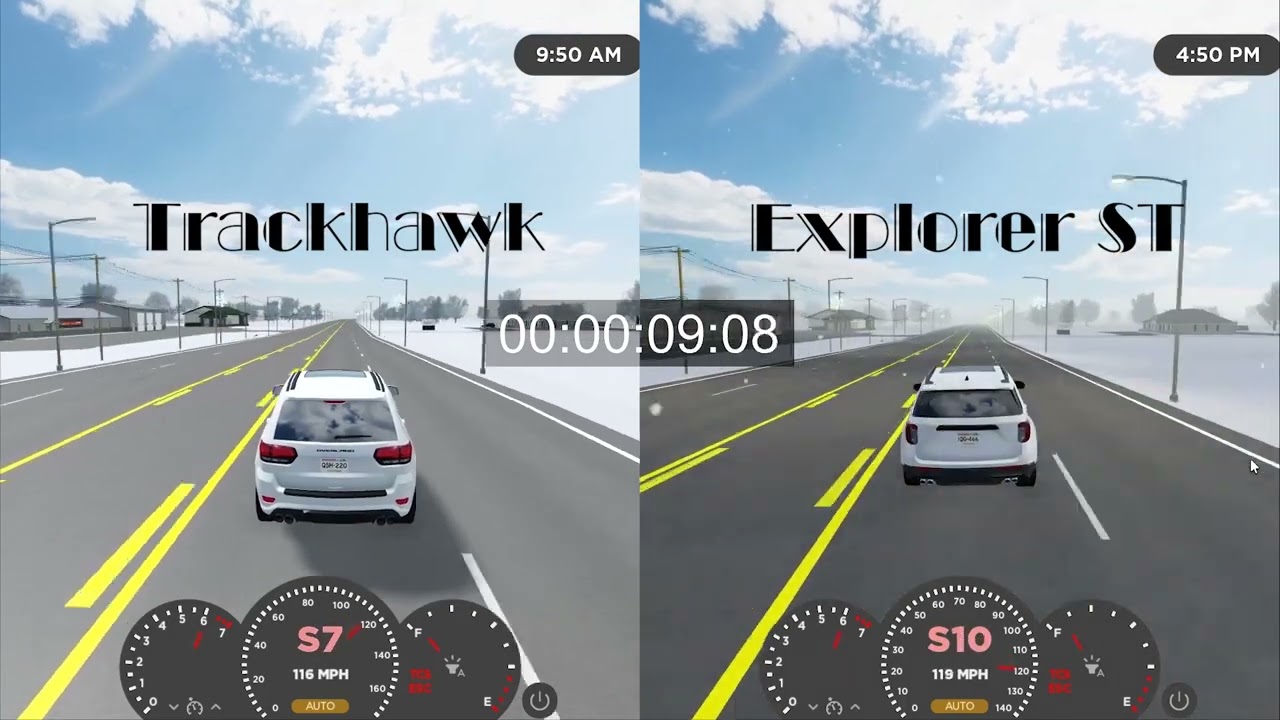 Roblox Greenville Which is Faster?: Jeep Cherokee Trackhawk VS Ford ...