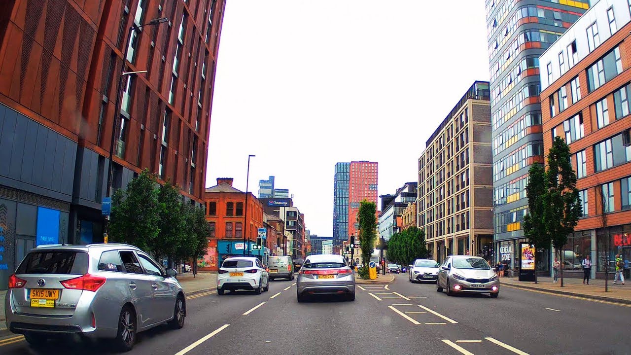 Driving from Princess Road to Shudehill, Manchester City Centre - YouTube