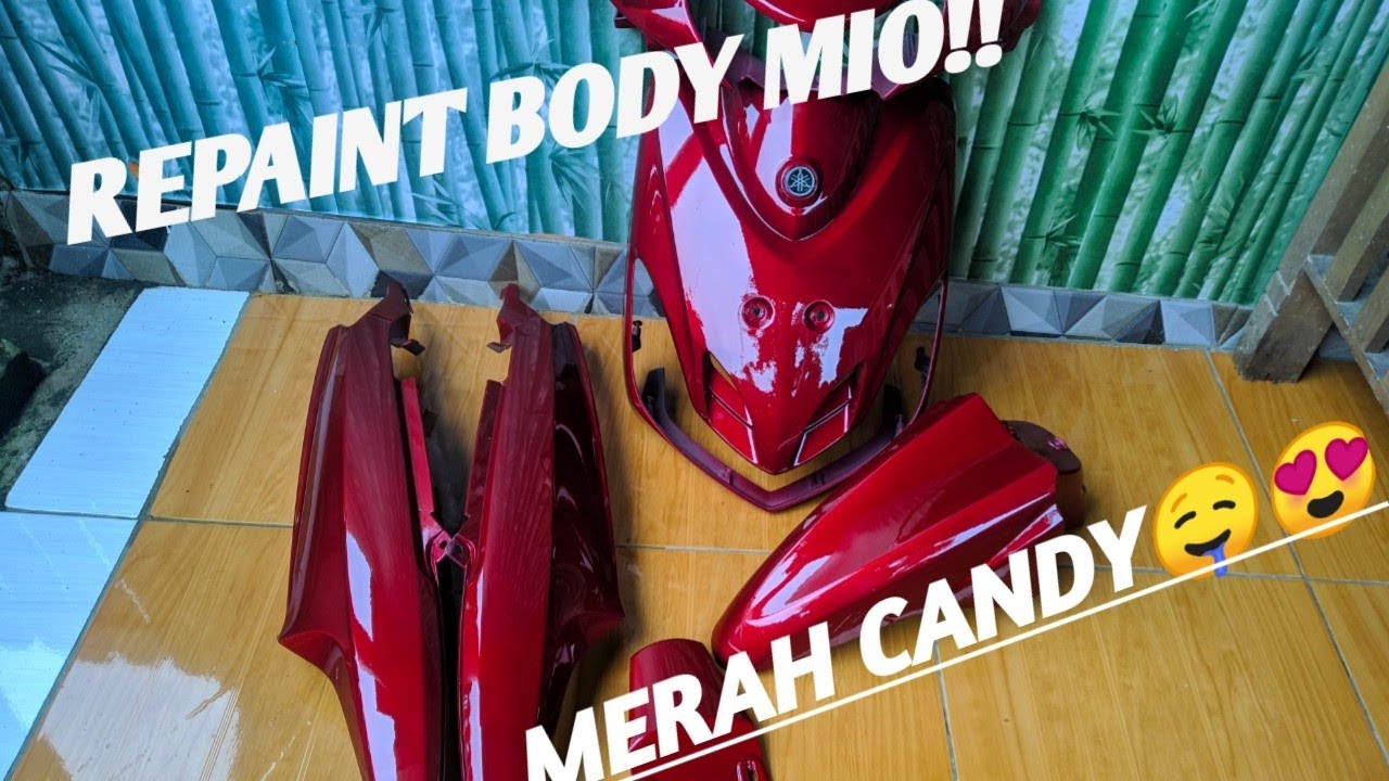 WOW!! ||repaint body mio smile merah candy ala-ala tukang cat - YouTube