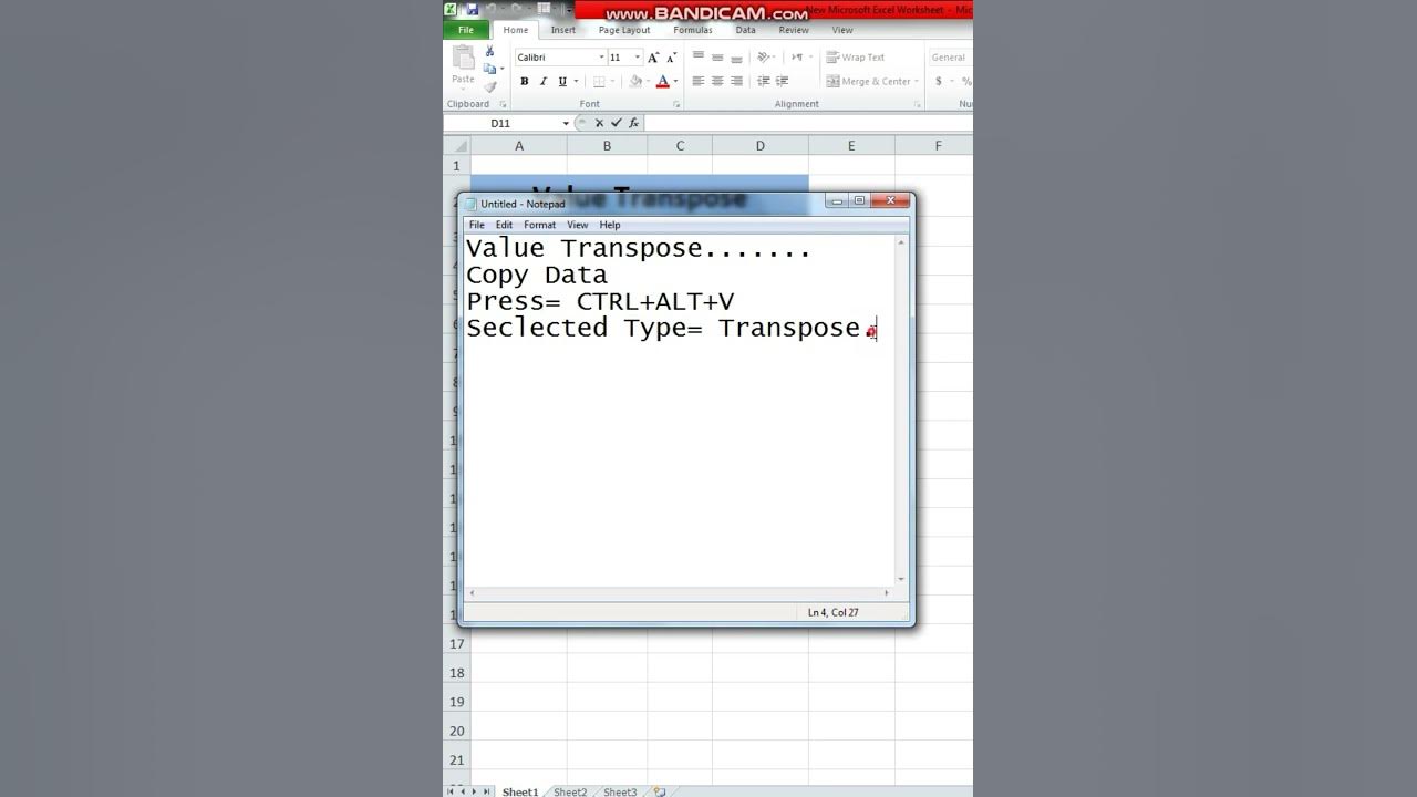 How To Apply Transpose Function In Ms Excel Convert Rows To Columns