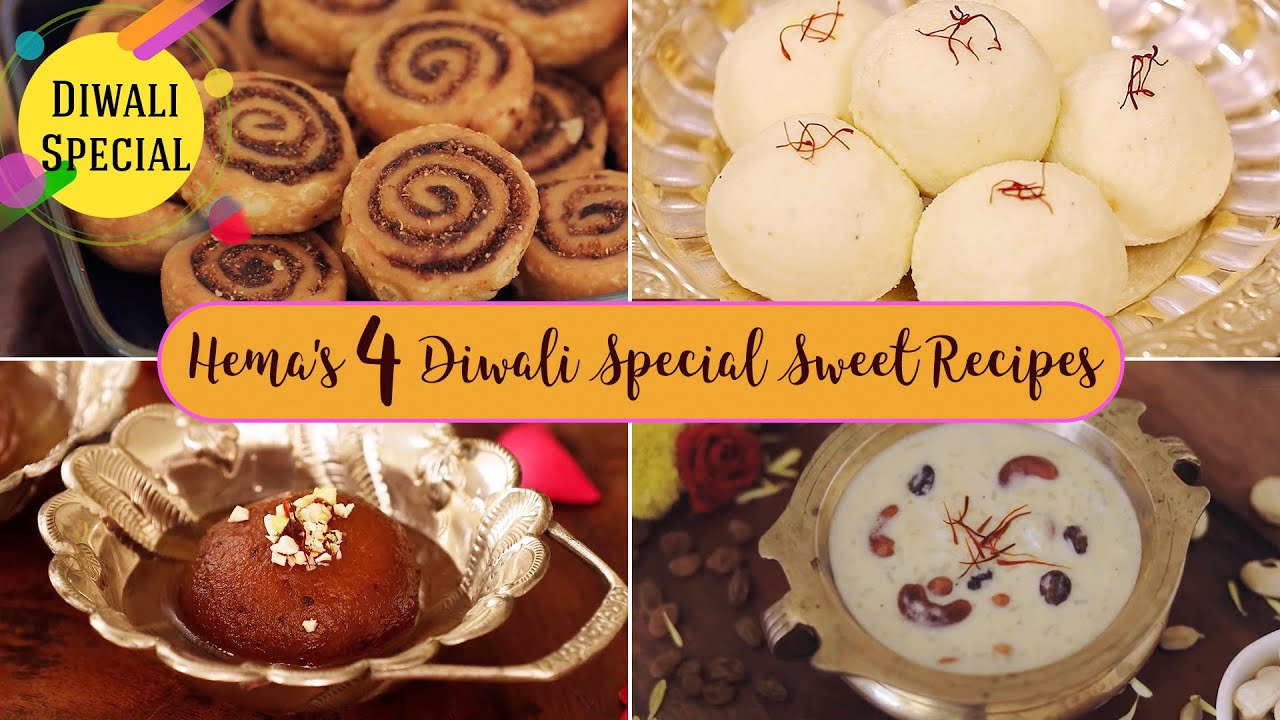 Hema's 4 Diwali Special Sweet Recipes | Easy Sweet Recipes | Indian ...