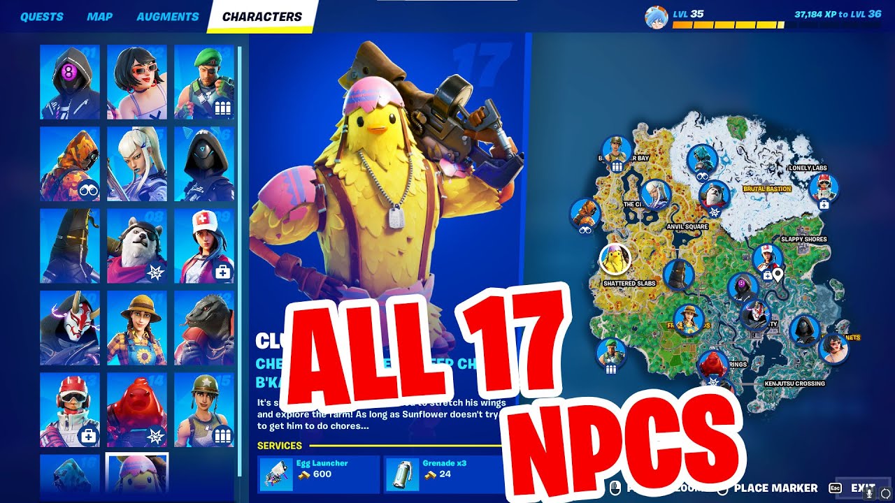 All 17 Characters Locations in Fortnite Chapter 4 Season 2 (ALL 17 NPC ...