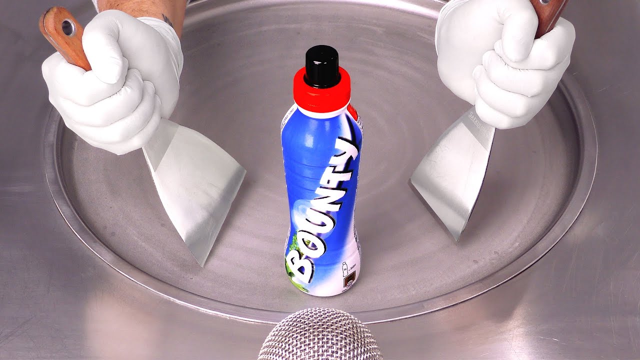 Bounty Coconut & Chocolate Milk Drink | Ice Cream Rolls ASMR - YouTube