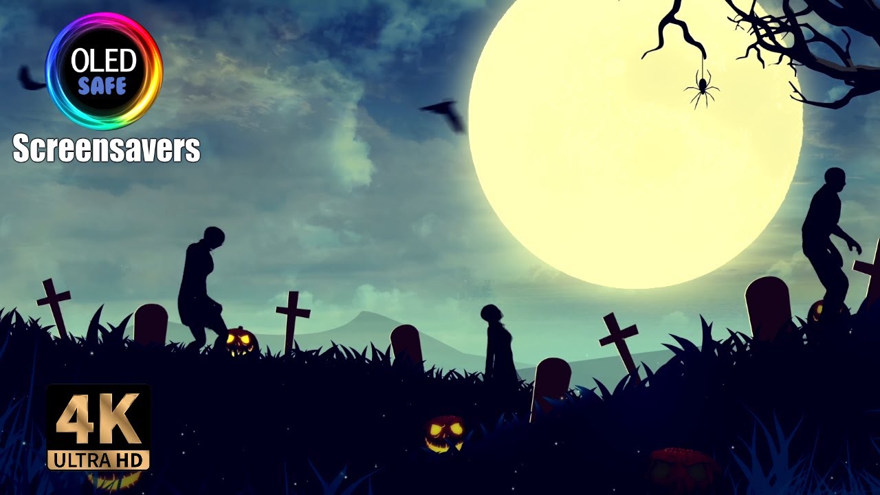 Halloween Screensaver - Zombies - Graveyard - 10 Hours - 4k - OLED Safe ...