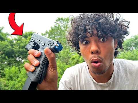 I put a BUTTON on my GLOCK BB GUN *GONE WRONG* 🔫😳