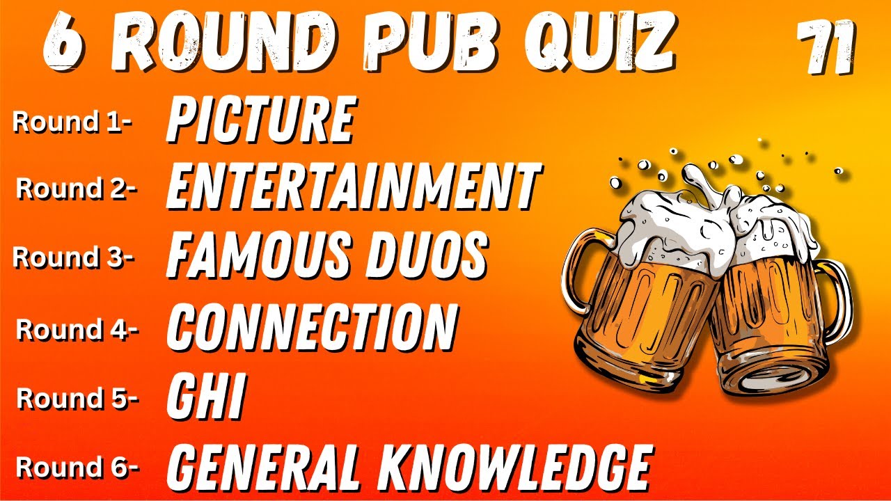 Virtual Pub Quiz 6 Rounds: Picture, Entertainment, Famous Duos ...