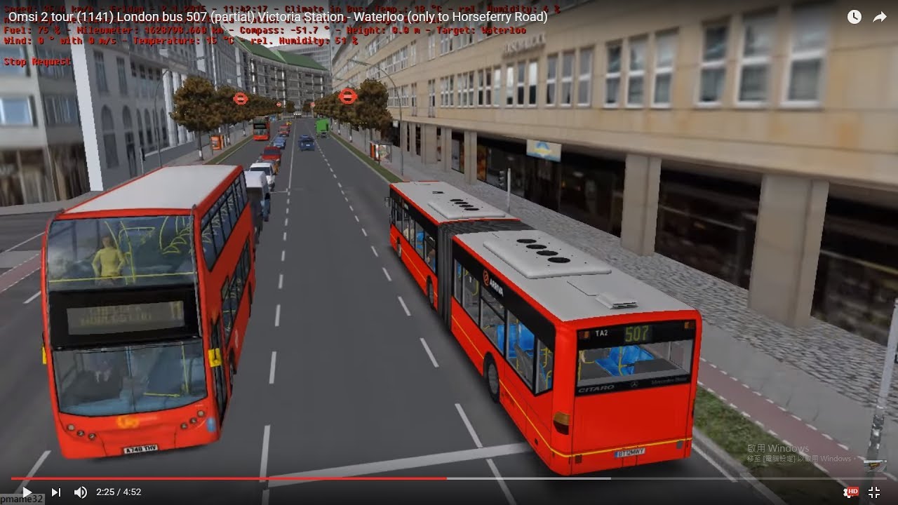Omsi 2 tour (1141) LHD London bus 507 (partial) Victoria Station ...