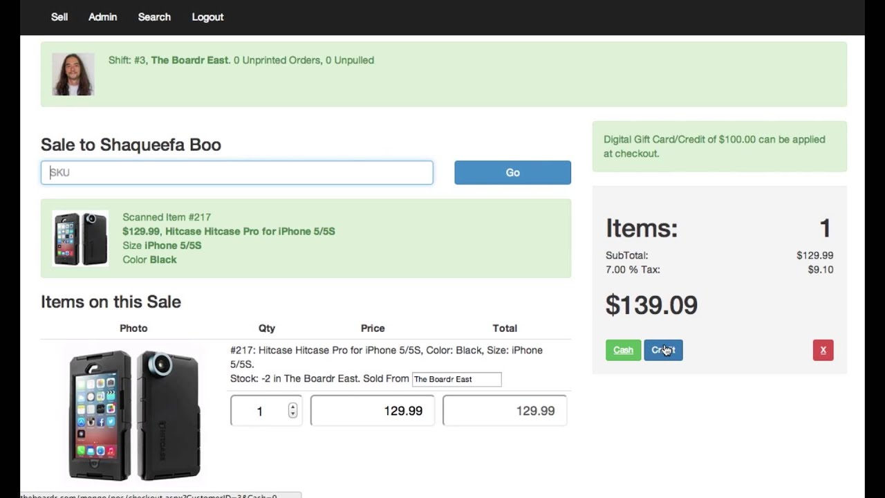 Gift Card Demo in The Boardr POS and Inventory Management System - YouTube