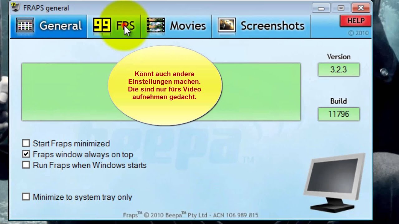 Fraps Installieren und Einstellungen (Crack) [German/Deutsch] - YouTube
