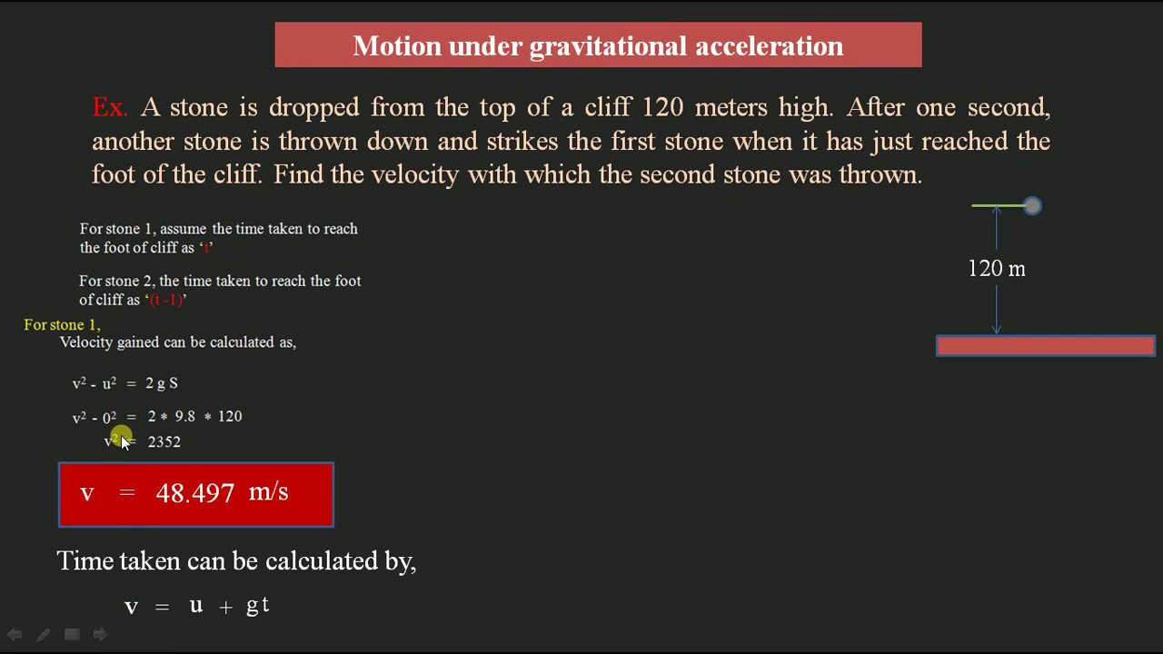 Equations of Motion under gravitational acceleration - YouTube