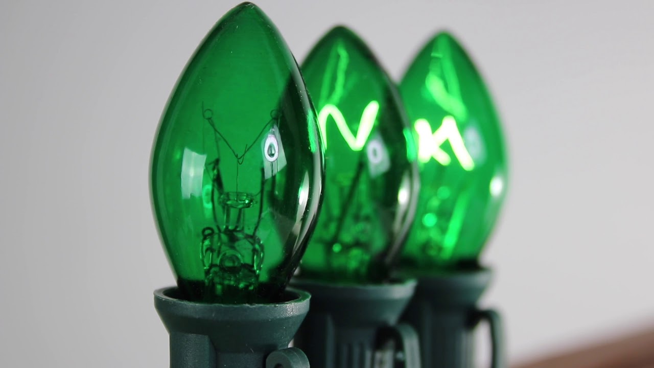 Green C7 Twinkle Bulbs - YouTube