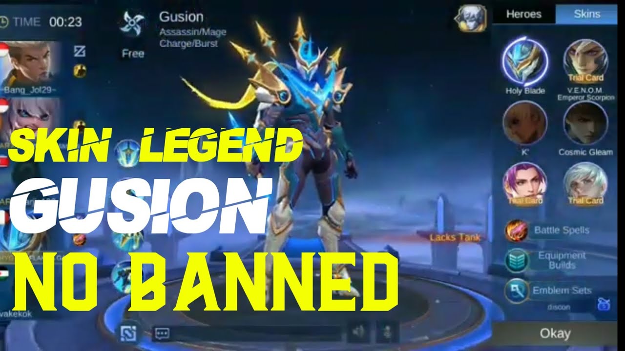 Script Gusion skin Legend ||•By FLAKKA GAMING - YouTube