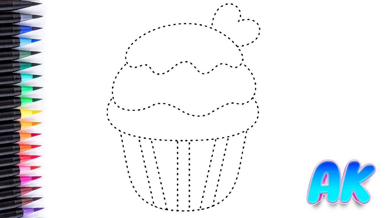 How to draw cupcake for kids|| Cupcake coloring || Easy cupcake ...