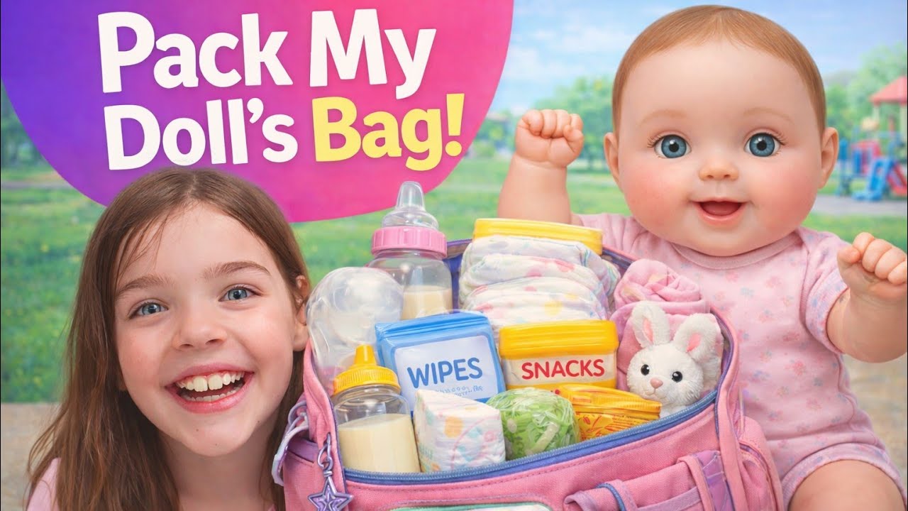 Baby Doll Diaper Bag Packing for the Park | Pretend Play with Baby ...