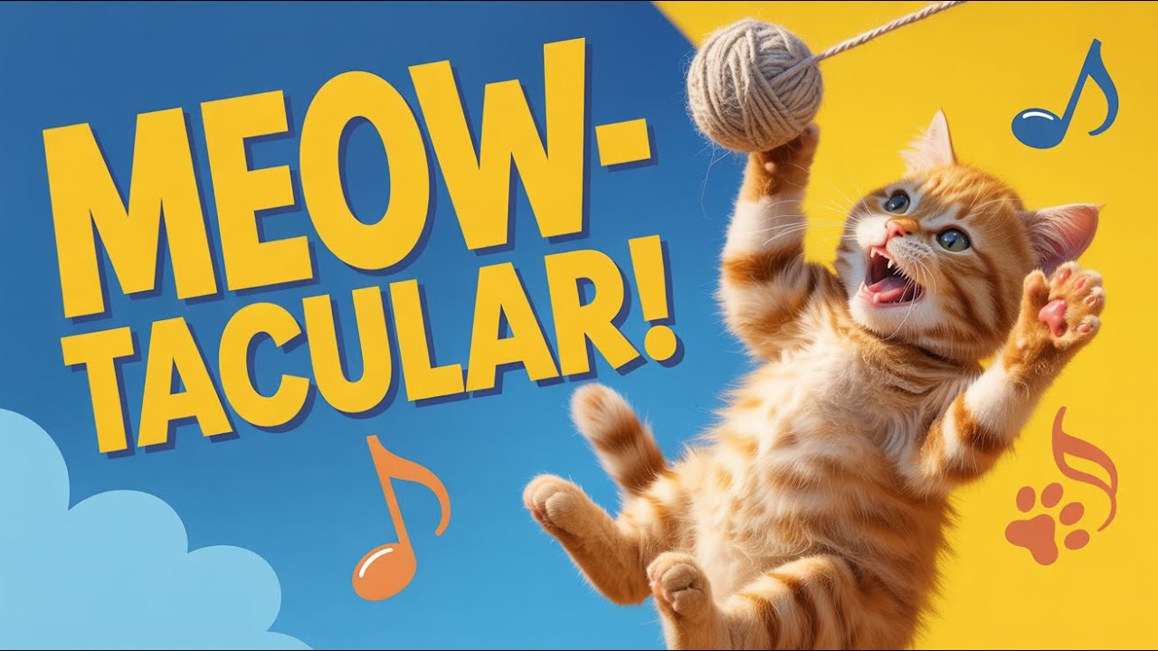 Funny Cat Nursery Rhymes for Kids | Cute Kitten Singing Meow Song with ...