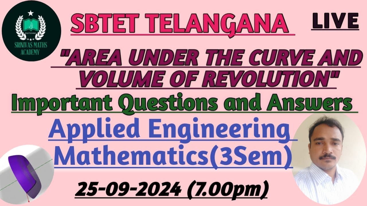 Area under curve Volume of solid of revolution 3sem||applied ...