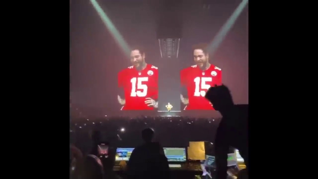 Patrick Mahomes Partying at Post Malone Concert - YouTube