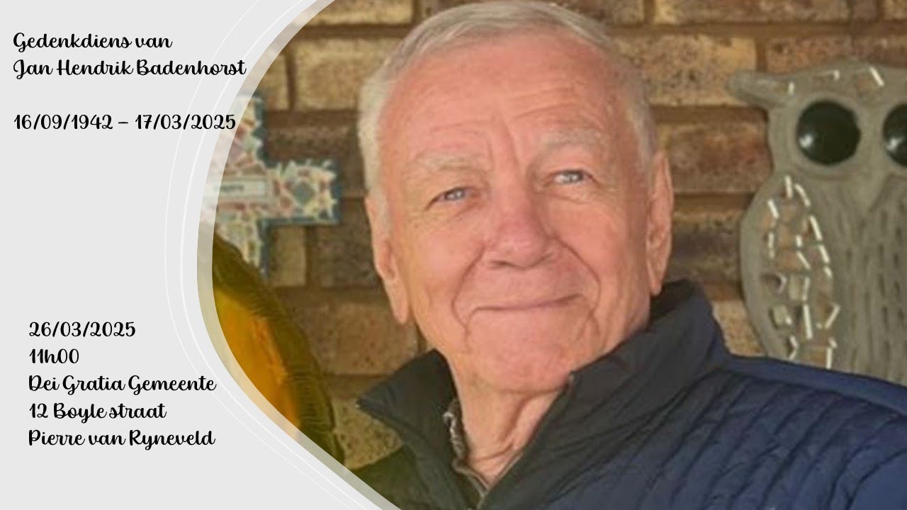 Gedenkdiens van Jan Hendrik Badenhorst - YouTube