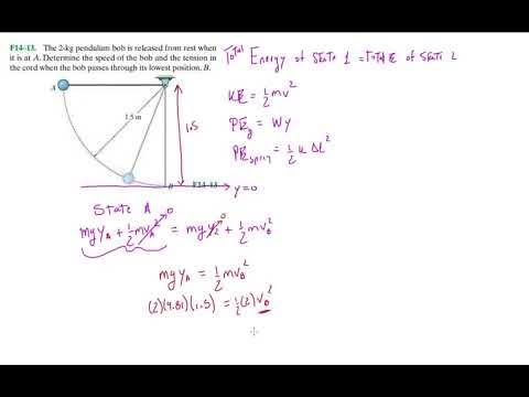 Problem F14-13 Dynamics Hibbeler 13th (Chapter 14) Engineering Dynamics - Conservation of Energy ...