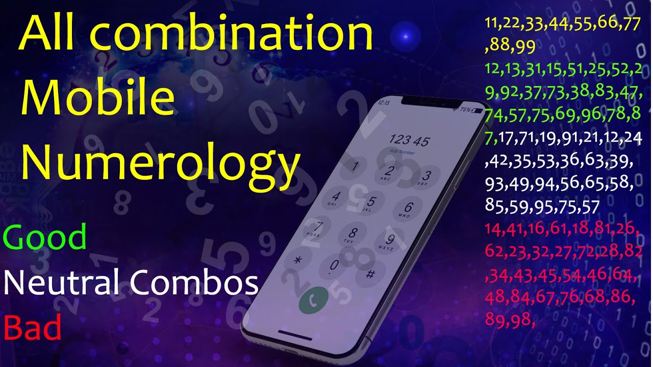 All 81 Combinations In Mobile Numerology | Good , Neutral and Bad ...