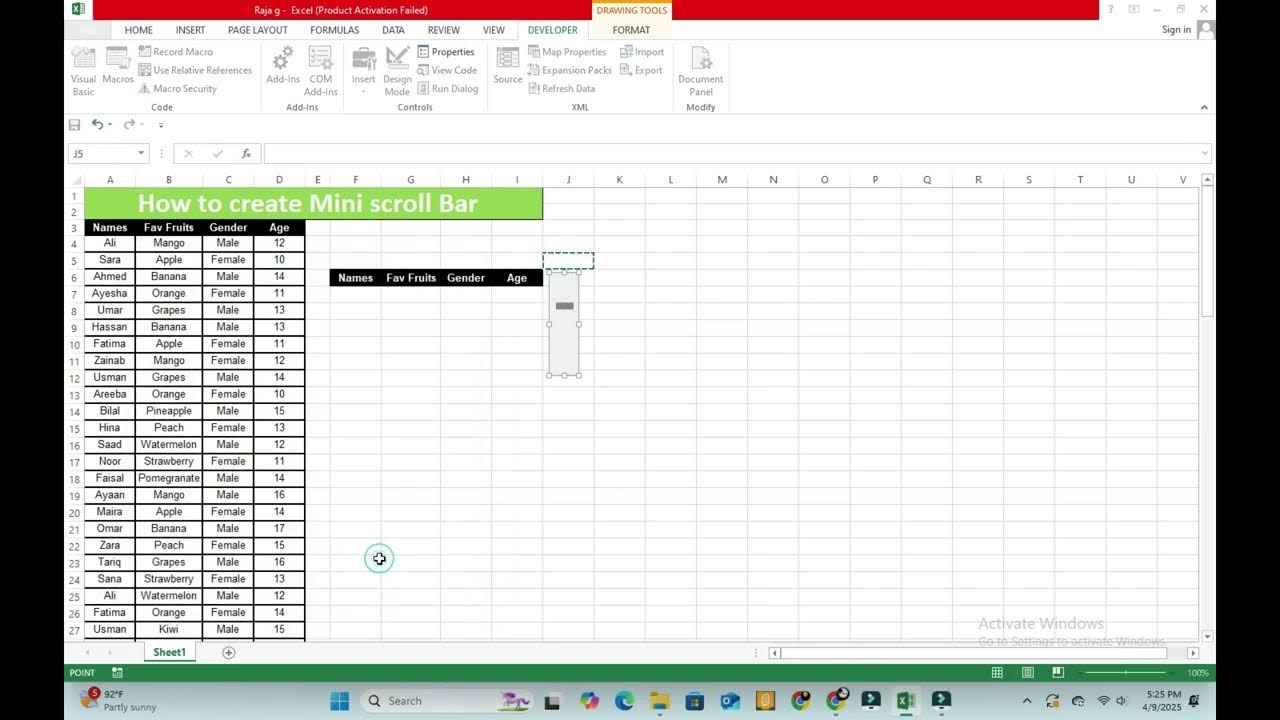 Excel me Scrollbar add karne ka pro Tarika simple aur Easy Guide - YouTube