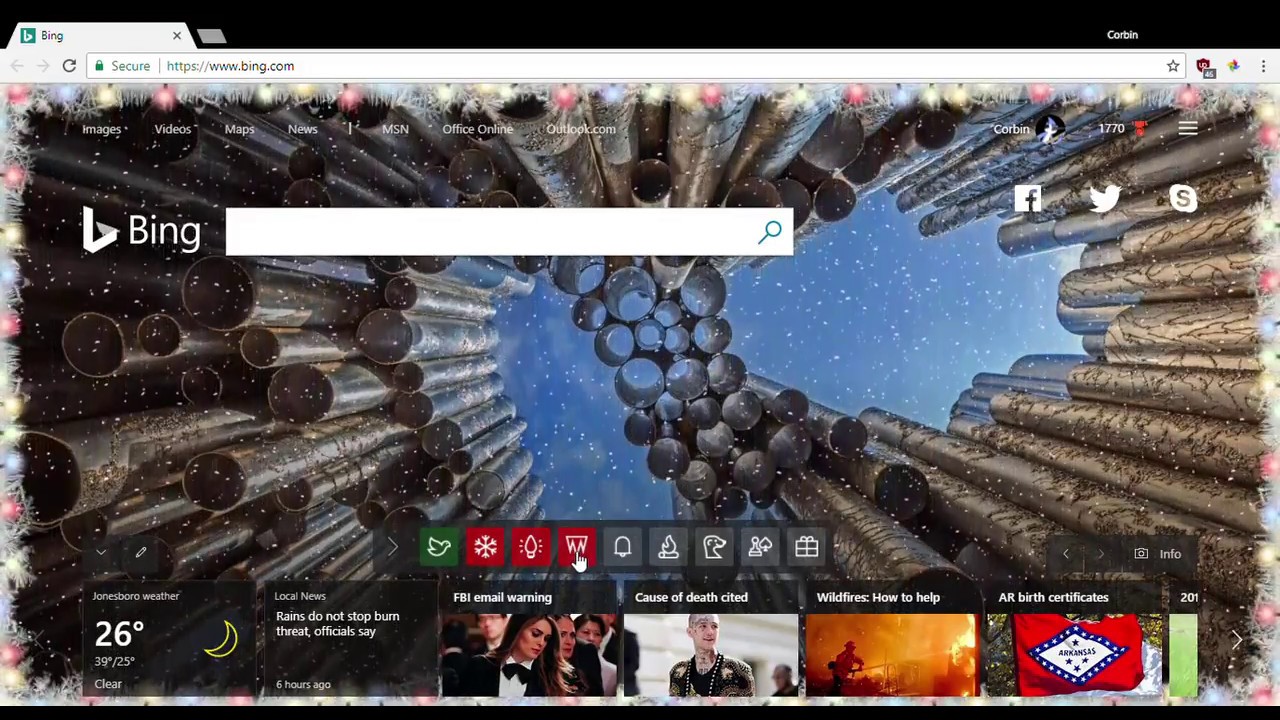 Bing Homepage Christmas Time - YouTube