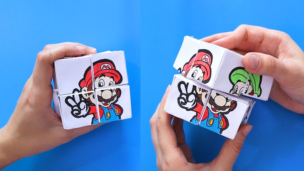 SUPER MARIO RUBIK'S CUBE from Paper / How to Make Paper 2x2 Rubik's ...