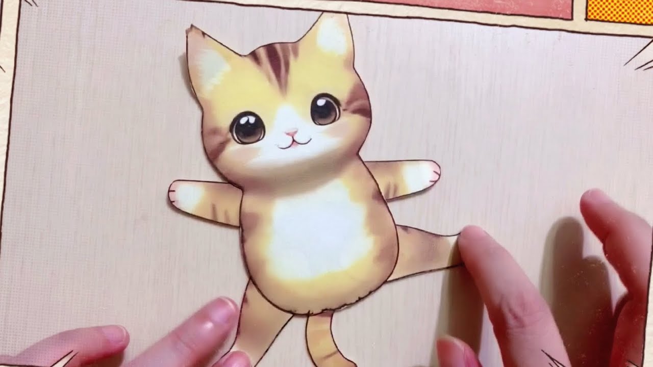 簡單做貓咪可動紙偶 | Easy to make cat movable paper puppet - YouTube