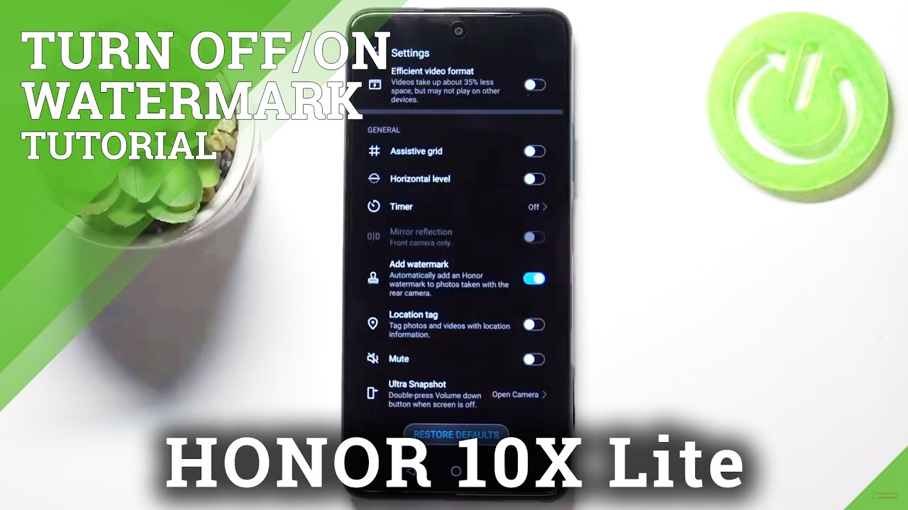 How to Turn On / Off Camera Watermark in Honor 10X Lite – Watermark ...