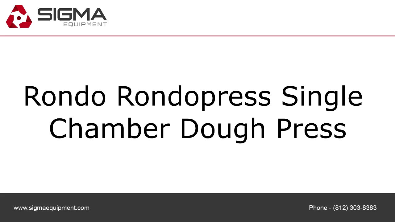 Rondo Rondopress Single Chamber Dough Press - YouTube