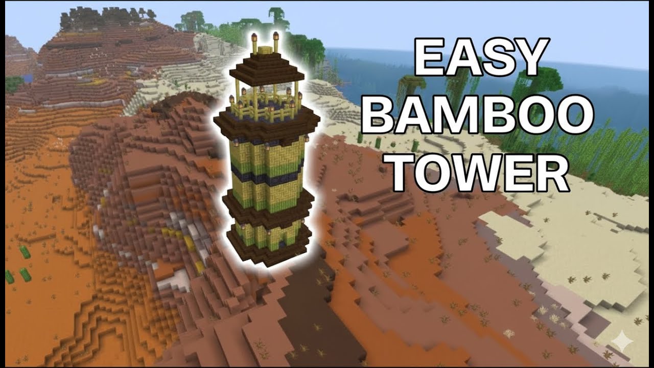 Epic Bamboo Sentry Tower Build (New 1.20 Blocks) | Minecraft Tutorial ...