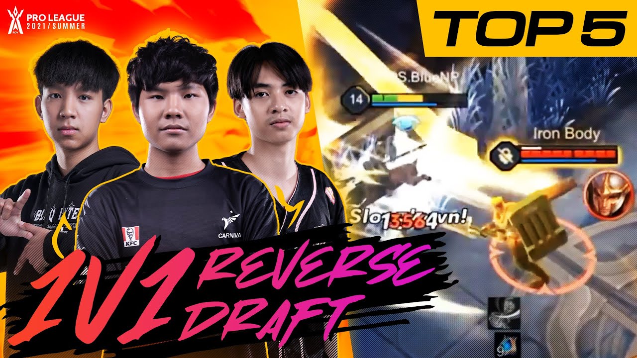 Top 5 ช็อตเด็ด 1v1 Reverse Draft | RoV Pro League 2021 Summer - YouTube