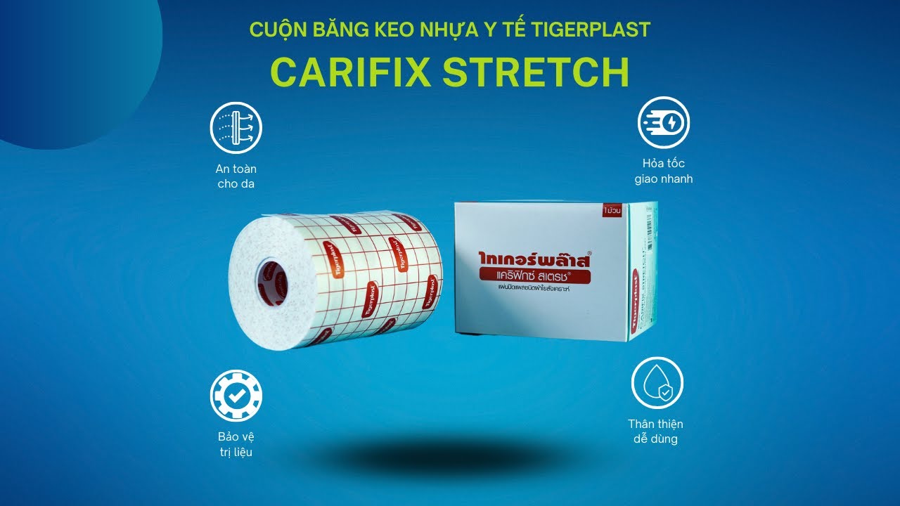 Đập hộp Cuộn băng keo y tế co giãn Tigerplast Carifix Stretch 10cm/10m ...