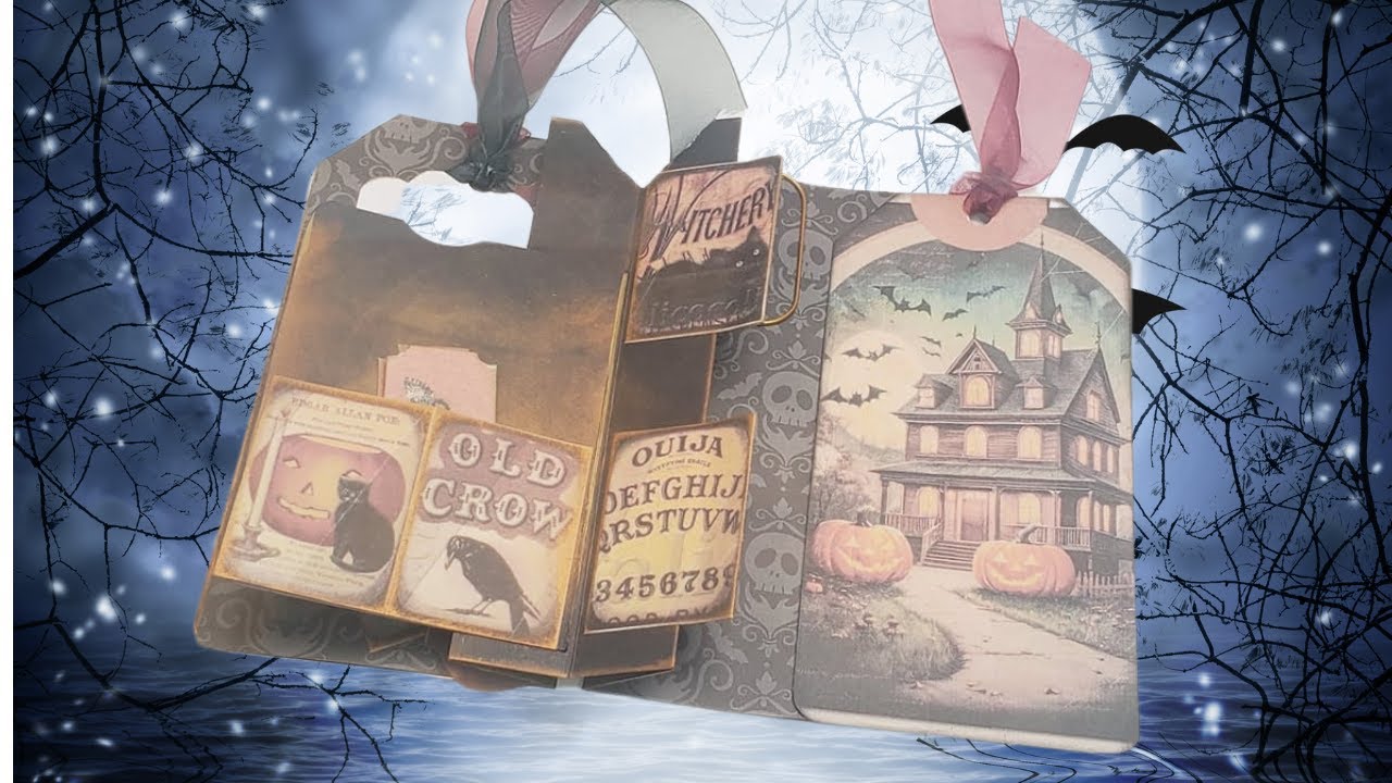 Tag Hinged Flip Book Tutorial - Halloween - YouTube