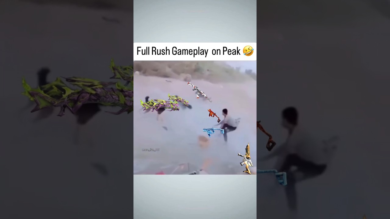full Rush game play on peak🤣 1 v 4 clutch 😁 ff real life Rush gameplay🤣 ...