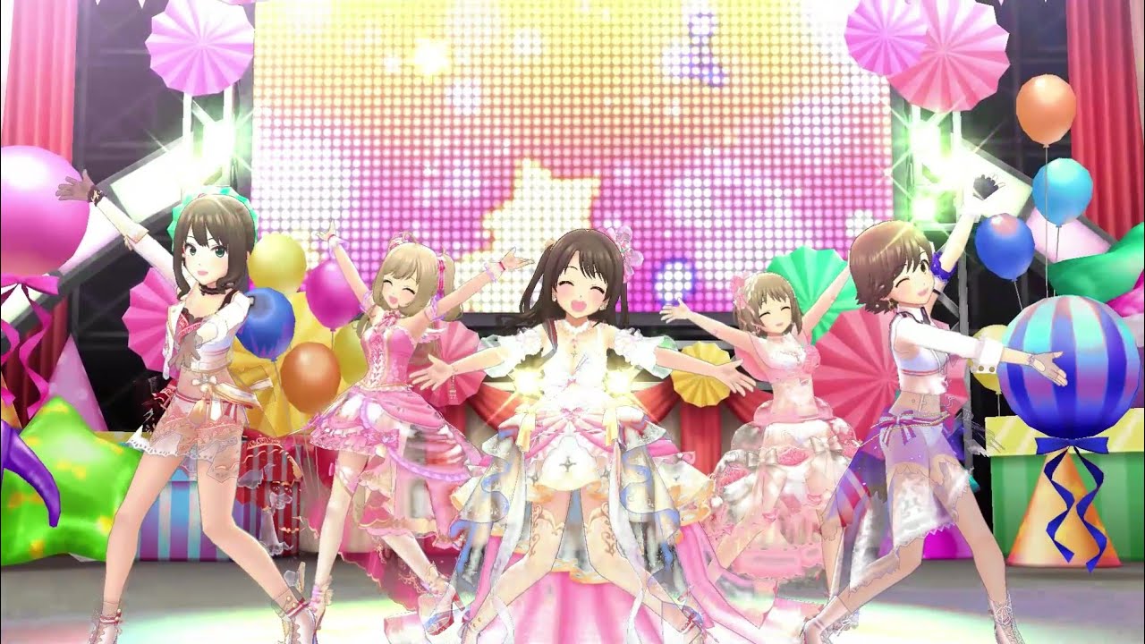 Happy New Yeah!（島村卯月、渋谷凛、本田未央、佐藤心、三村かな子）【デレステMV‐NIR View（水着透過）】 - YouTube