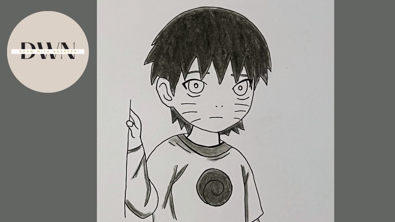 how to draw kid naruto easy step_by_step | easy anime drawing - YouTube