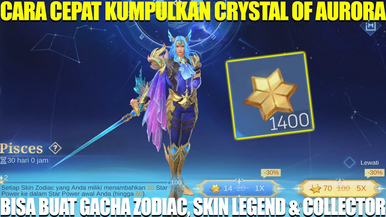 CARA CEPAT MENGUMPULKAN CRYSTAL OF AURORA 2024! BISA GACHA SKIN ZODIAC, LEGEND & COLLECTOR ...