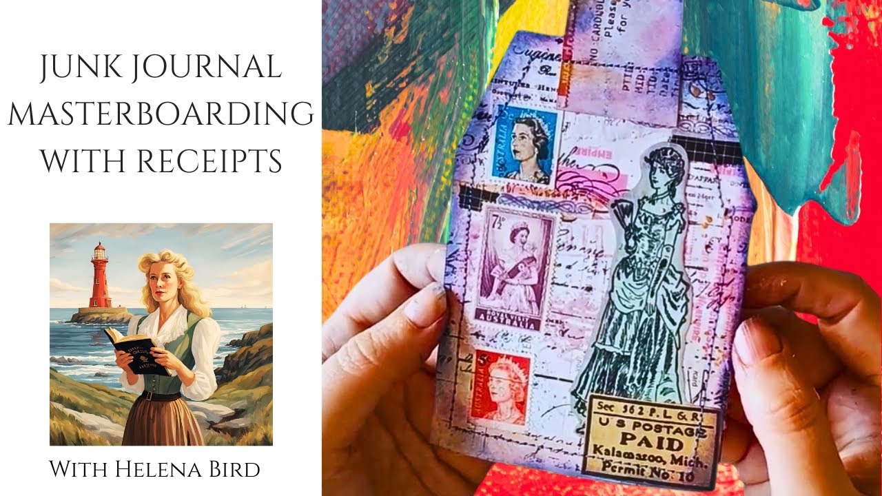 Junk Journal Masterboarding with Receipts 🖤 Upcycle Your Receipts - YouTube