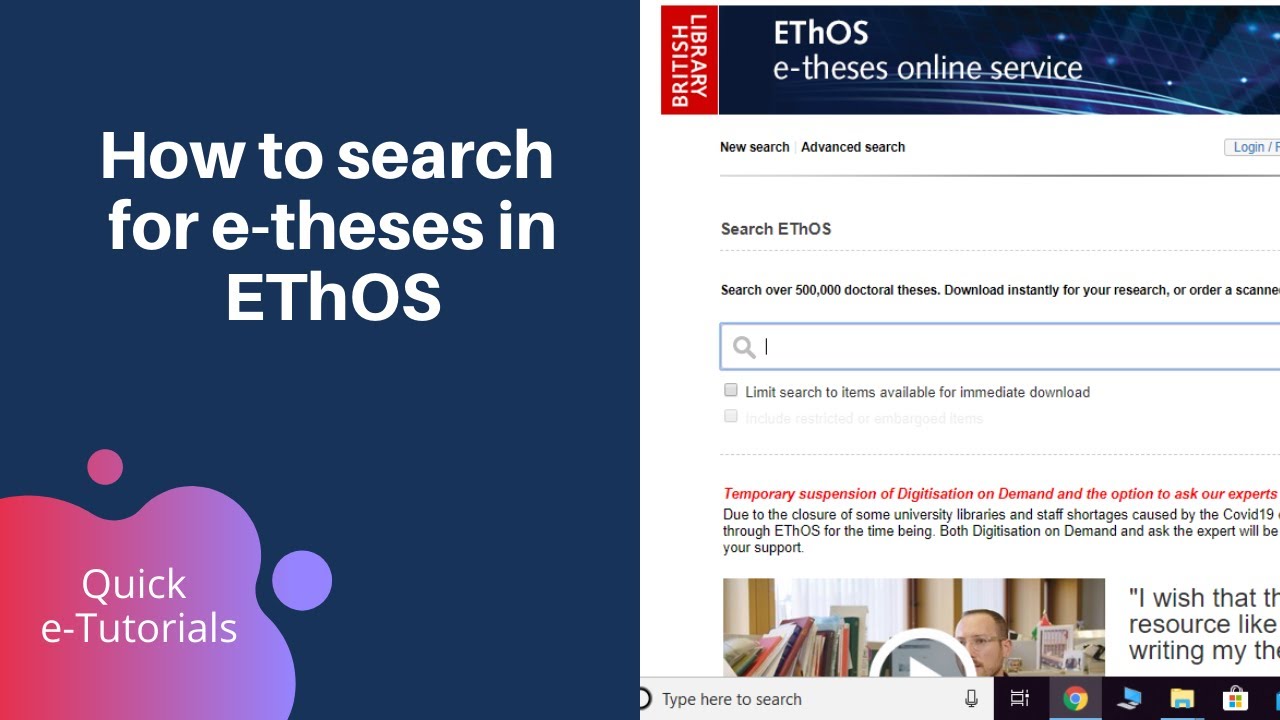 #usm #usmlibrarytv How to search for e-theses in EThOS - YouTube