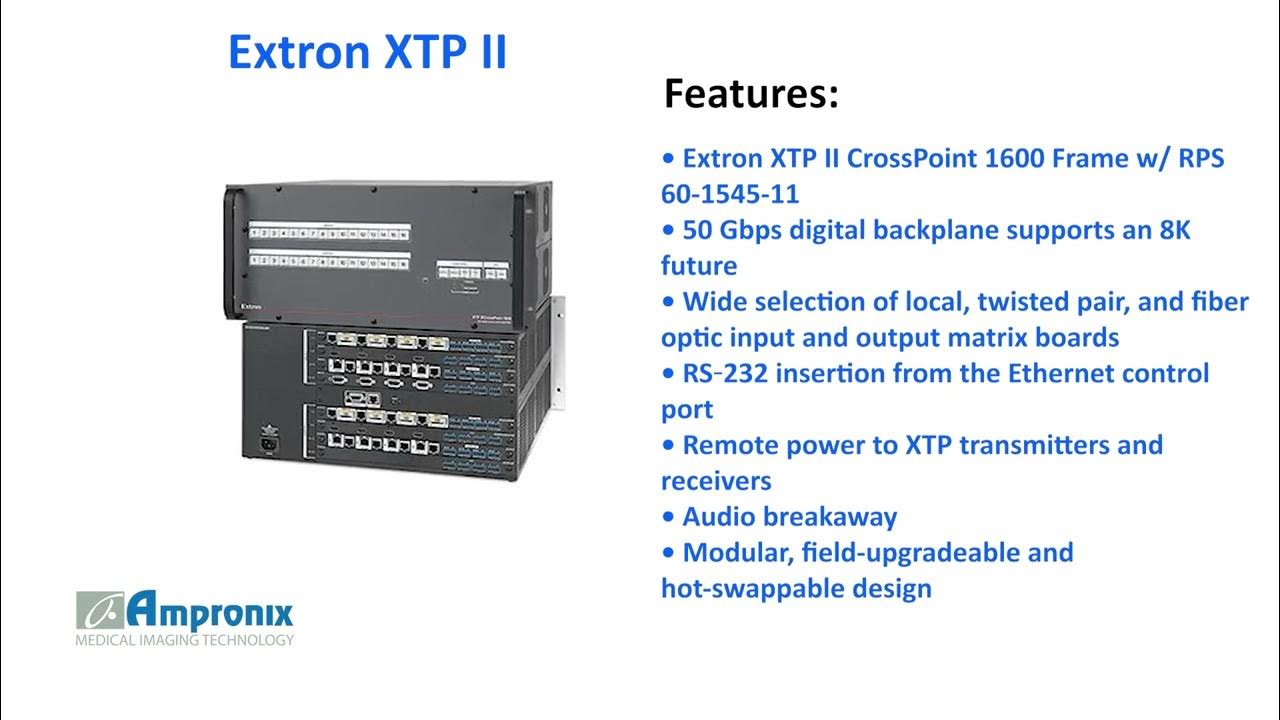 Extron XTP II CrossPoint 1600 Frame w RPS 60-1545-11 Sales | Service | Repair | Exchange - YouTube