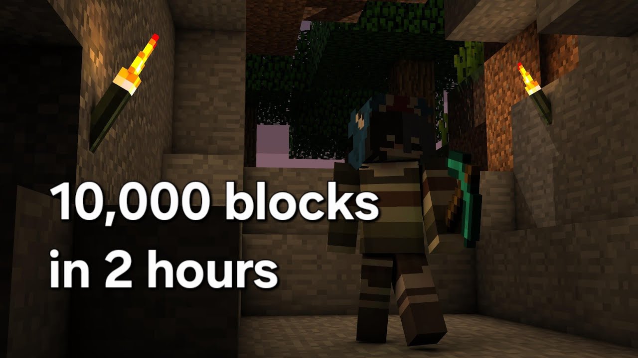 I Mined 10,000 Blocks in Minecraft in 2 Hours – Real-Time Speed - YouTube