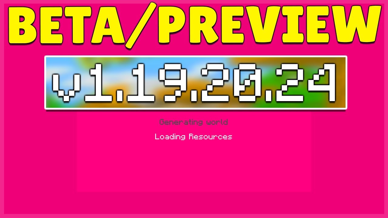 MCPE 1.19.20.24 BETA & PREVIEW PINK GLITCH REVERTED! Minecraft Pocket ...