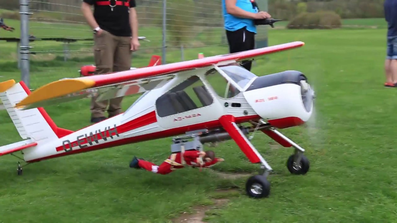 RC Paraglider - PZL Wilga (RC electric start) - YouTube