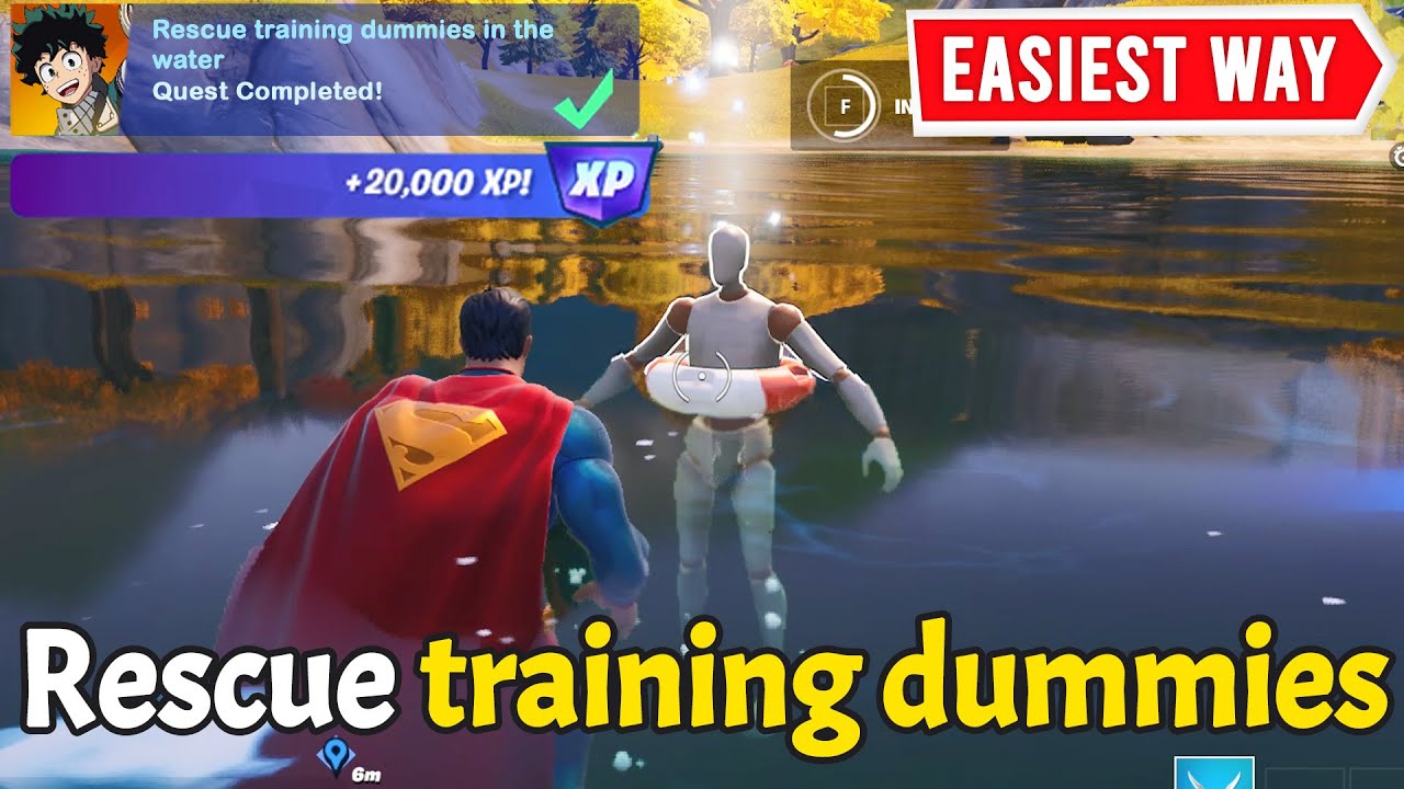 Rescue training dummies in the water | Fortnite - YouTube