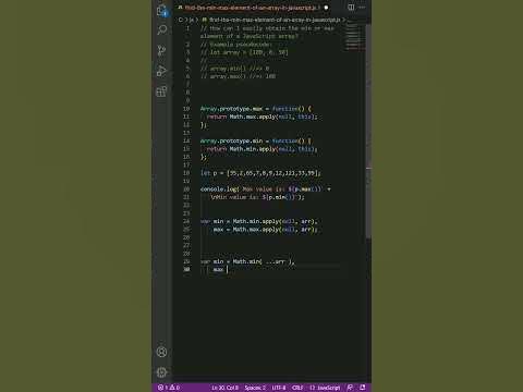Find the min/max element of an array in JavaScript - YouTube