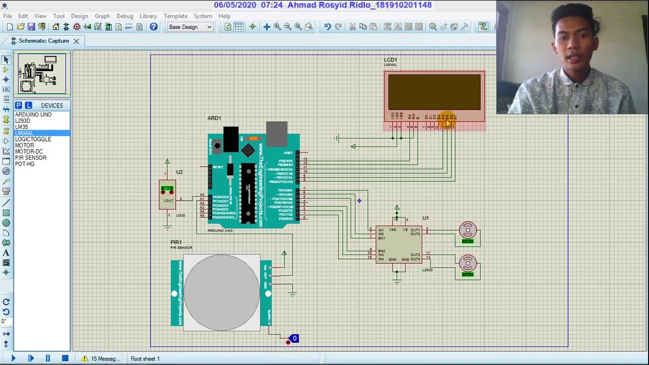 Proteus Arduino Kontrol Motor DC dgn Sensor LM35 & PIR - YouTube
